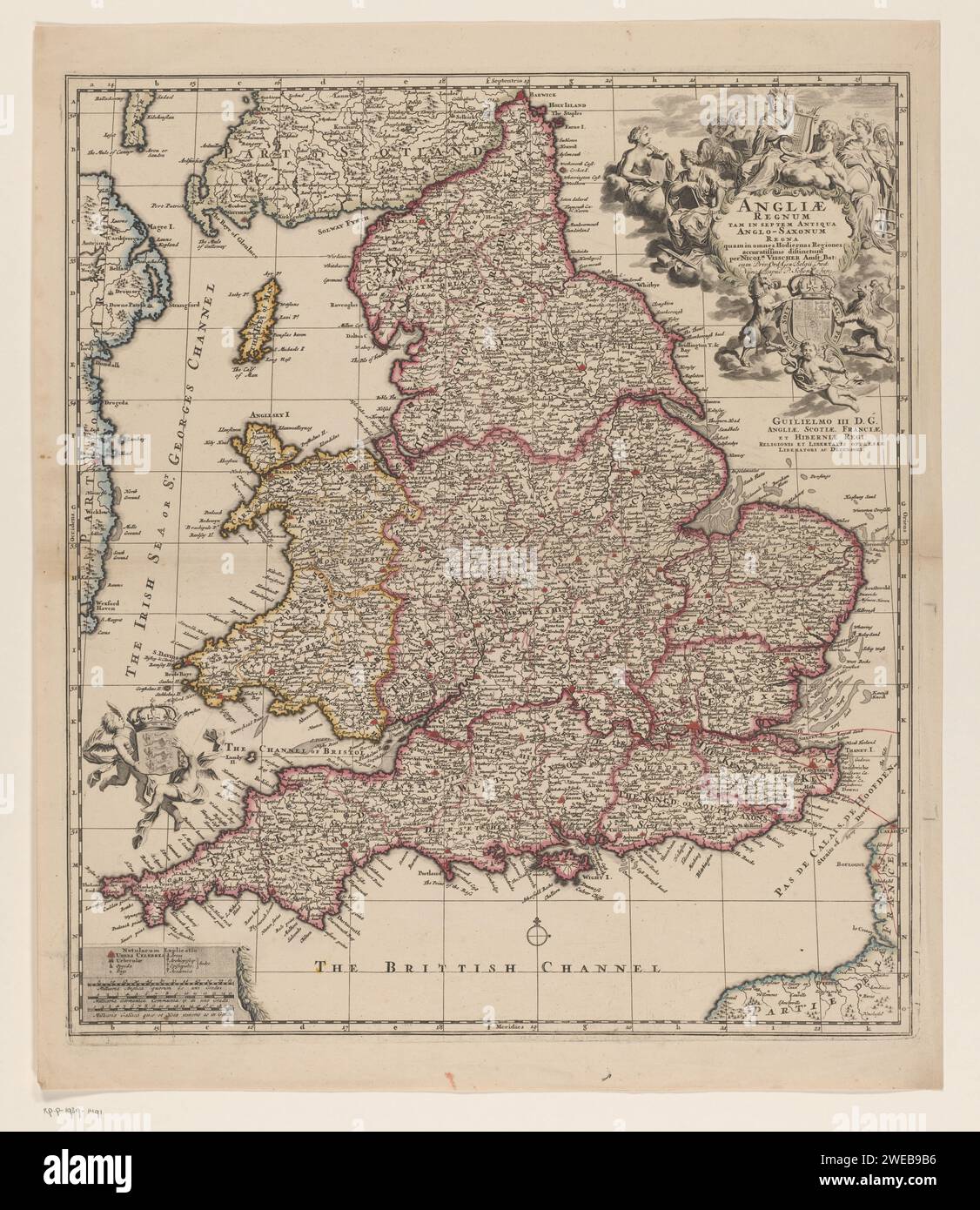 Map of England, Gilliam van der Gouwen, 1720 - 1799 print Amsterdam ...