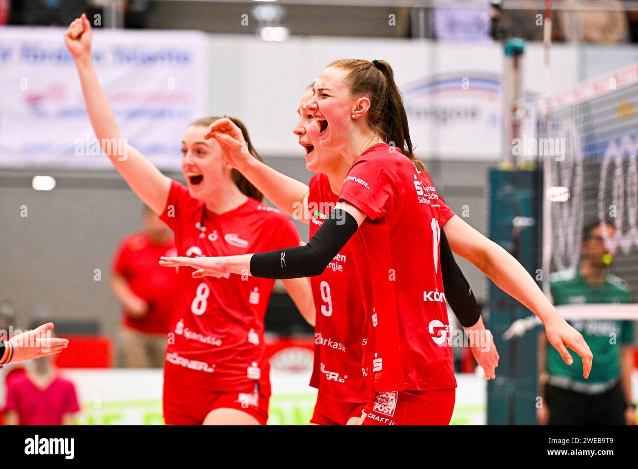 Dresden, Deutschland. 24th Jan, 2024. Lara Berger (Dresdner SC, #10) 1. Volleyball Bundesliga ...