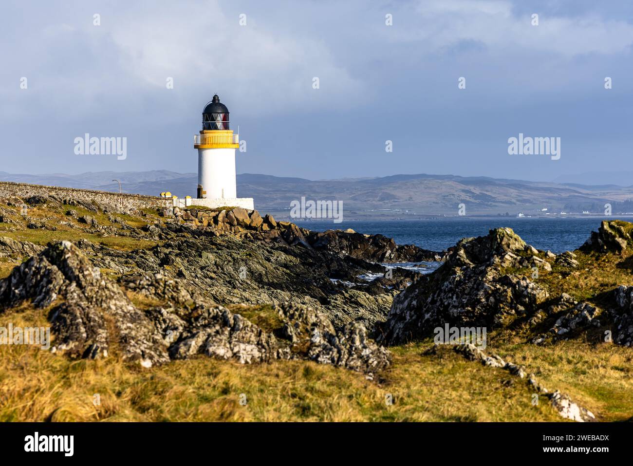 The Loch Indaal Lighthouse at Port Charlotte on the Isle of Islay Stock ...