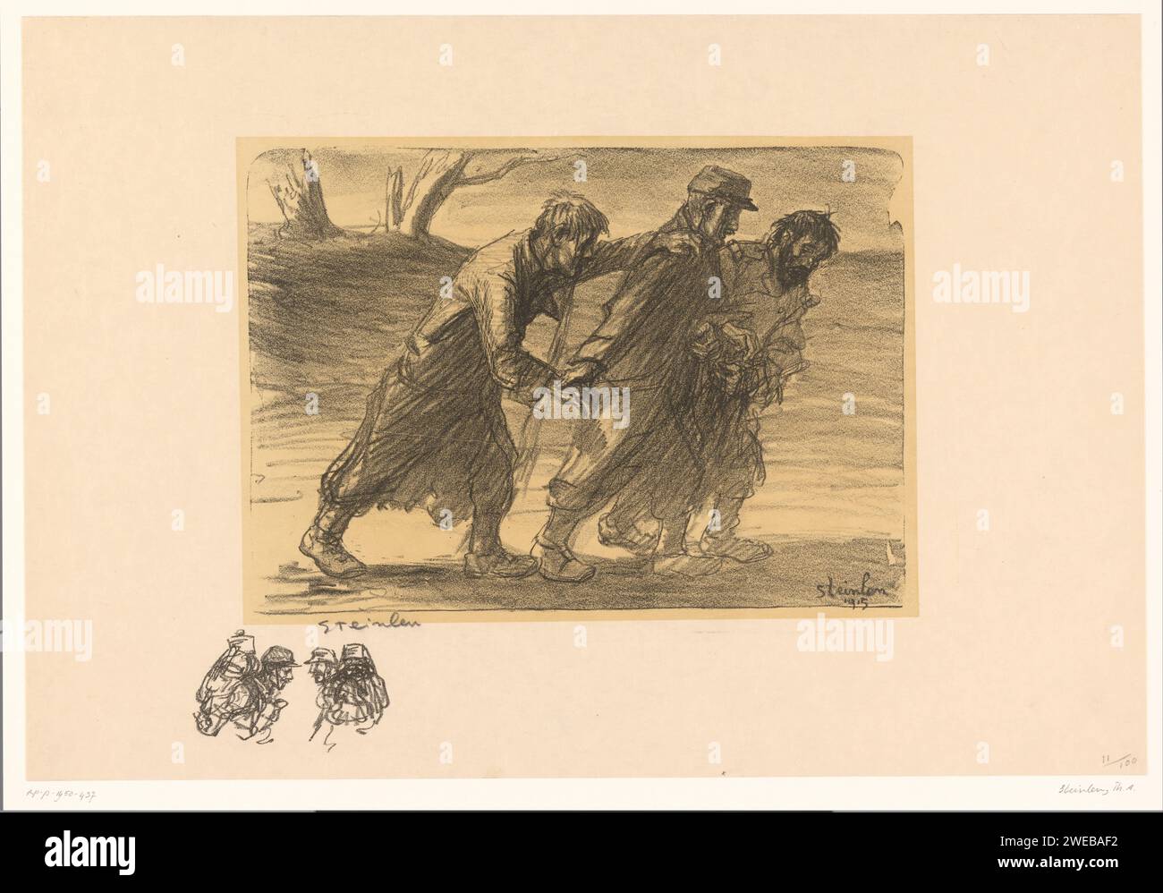 Three trench soldiers dragged themselves into a comprehensive way ...