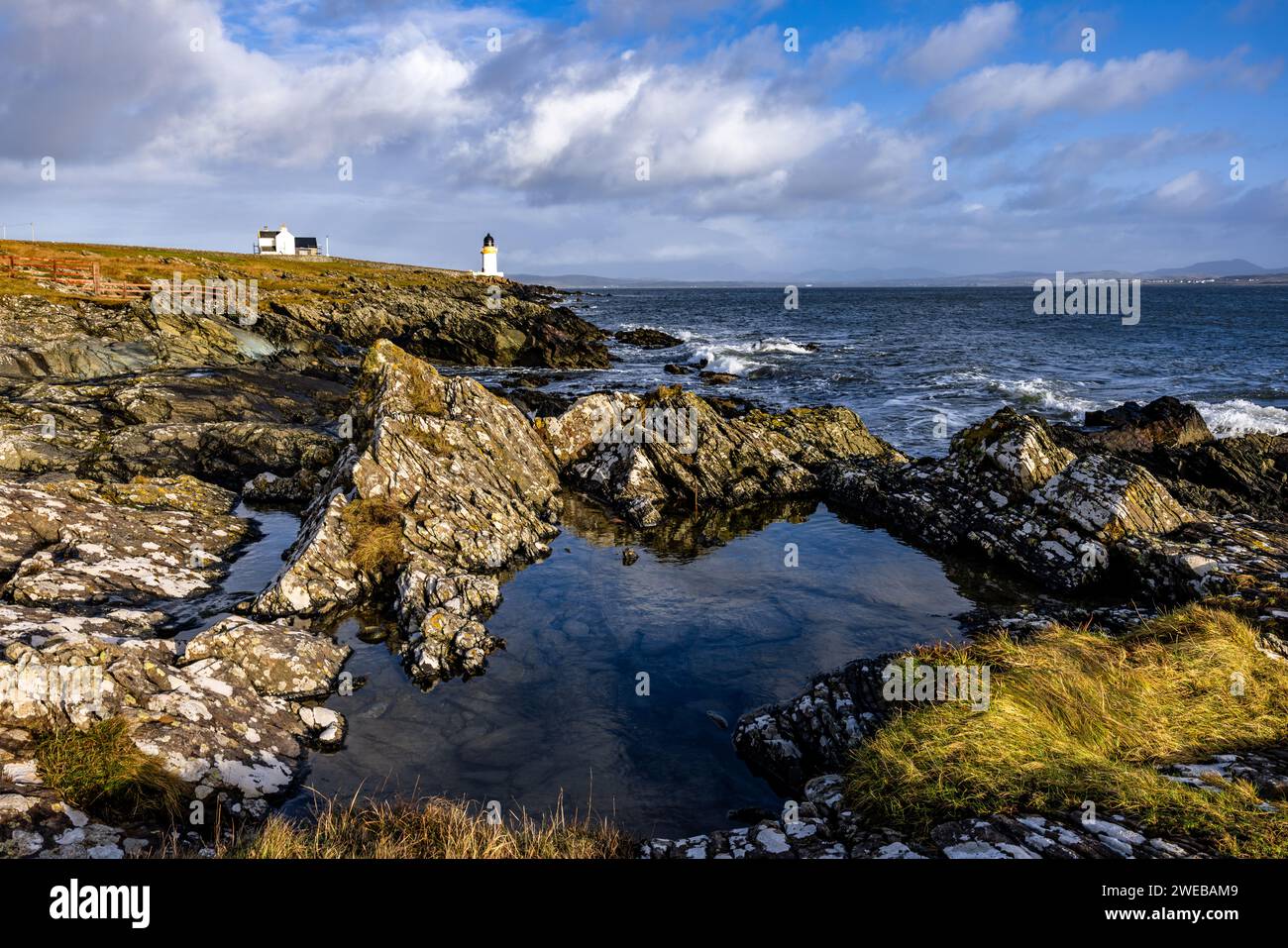 The Loch Indaal Lighthouse at Port Charlotte on the Isle of Islay Stock ...