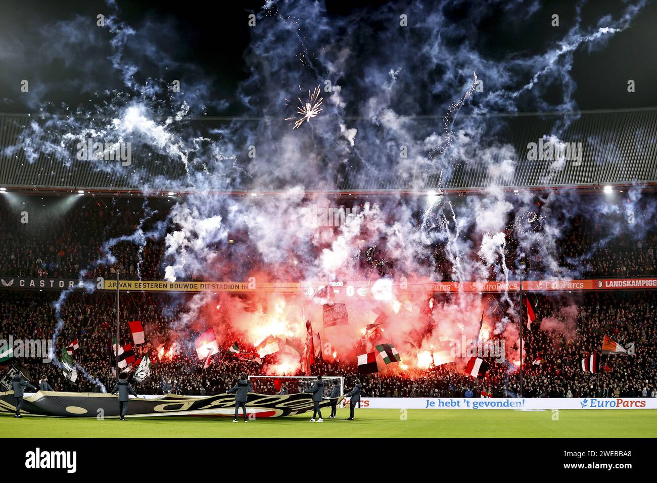 ROTTERDAM - Fireworks Feyenoord supporters during the TOTO KNVB Cup ...