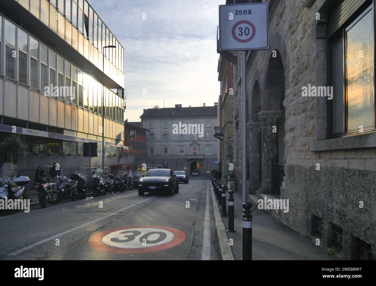 Bergamo, Italy. 24th Jan, 2024. In Bergamo 30 zones are already active ...