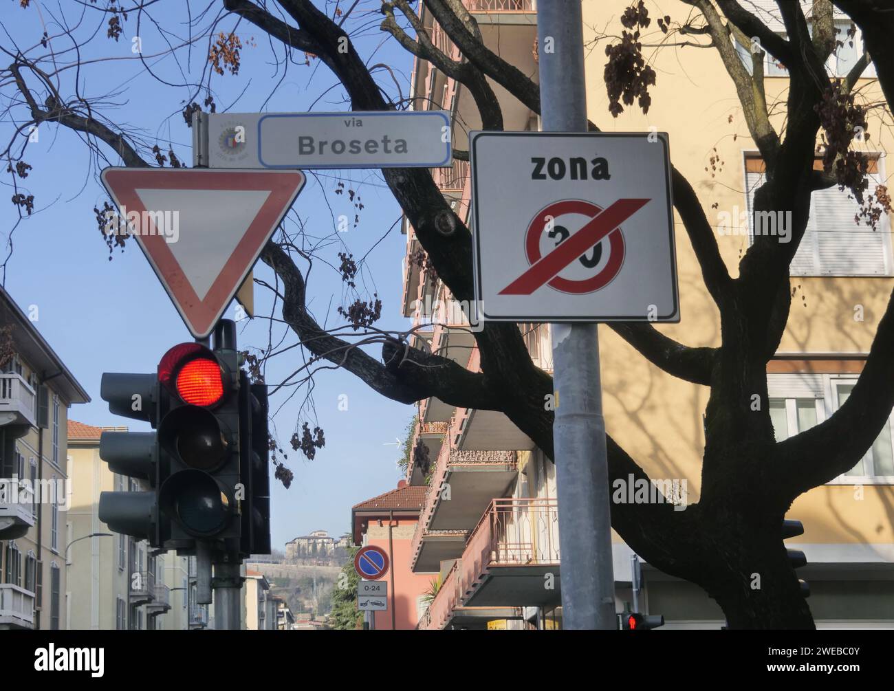 Bergamo, Italy. 24th Jan, 2024. In Bergamo 30 zones are already active ...