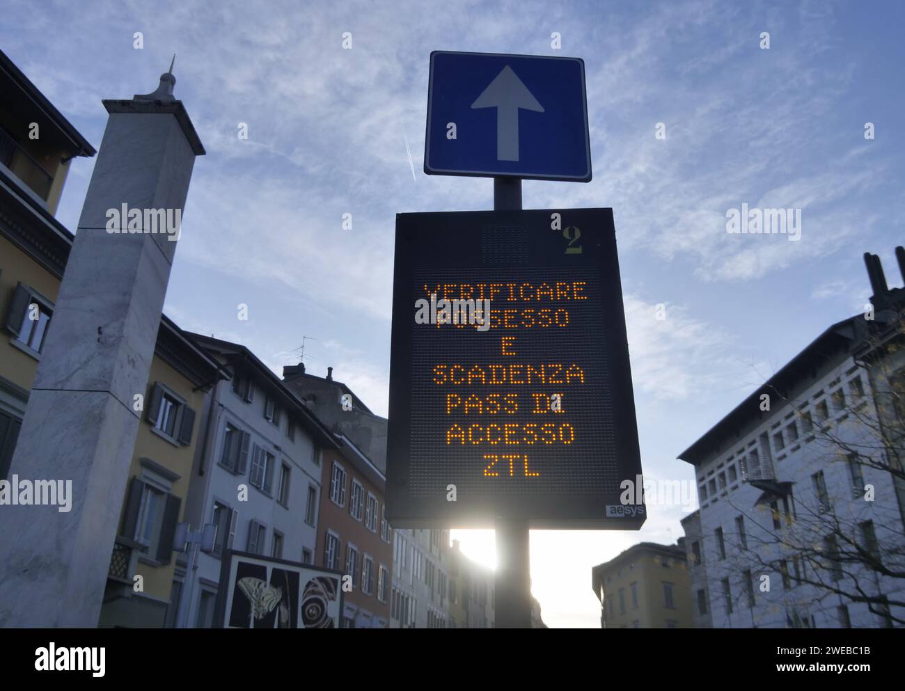 Bergamo, Italy. 24th Jan, 2024. In Bergamo 30 zones are already active ...