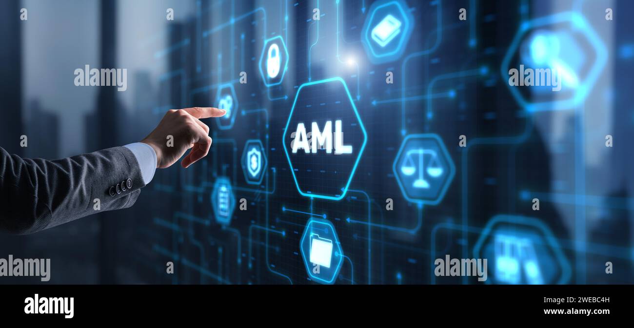 AML Anti Money Laundering Financial Bank Business Technology Concept ...