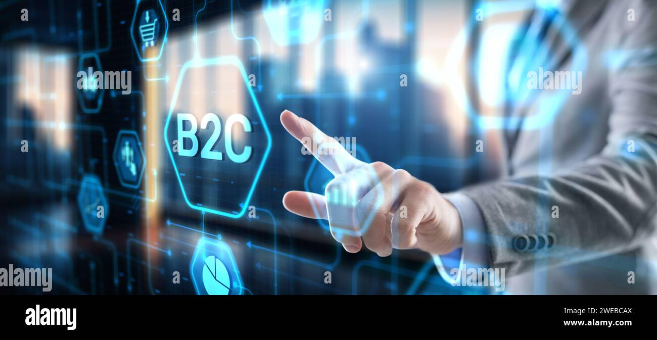 B2C business to consumer concept 2024 on virtual screen Stock Photo - Alamy