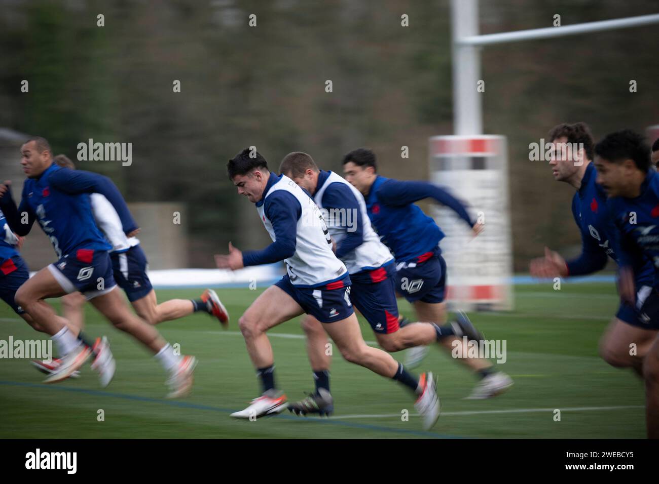Paris, France. 24th Jan, 2024. LE GARREC Nolann during French rugby ...
