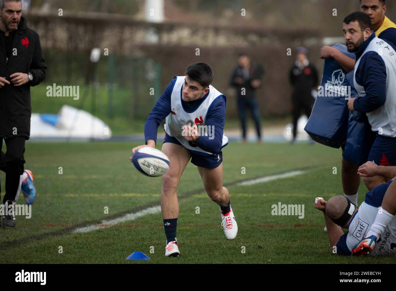 Paris, France. 24th Jan, 2024. LE GARREC Nolann during French rugby ...