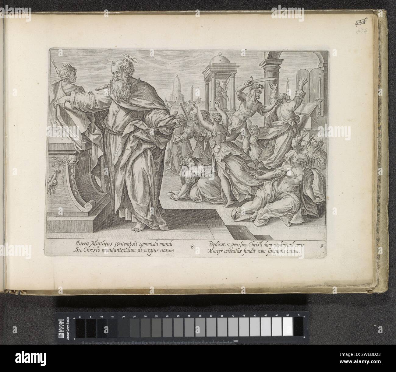 Martyrdom of Matthew, 1643 print Matthew is beaten to death with a ...