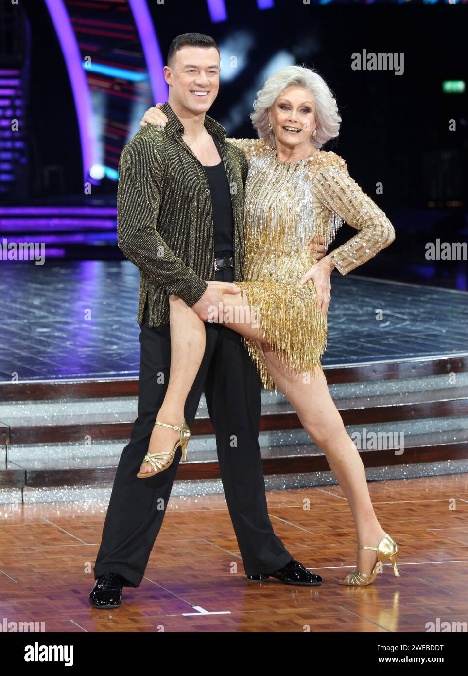 Birmingham. UK. Angela Rippon and Kai Widdrington at Strictly Come ...