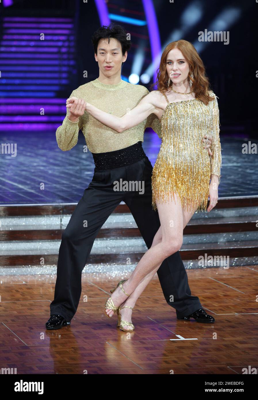 Birmingham. UK. Angela Scanlon and Carlos Gu at Strictly Come Dancing ...