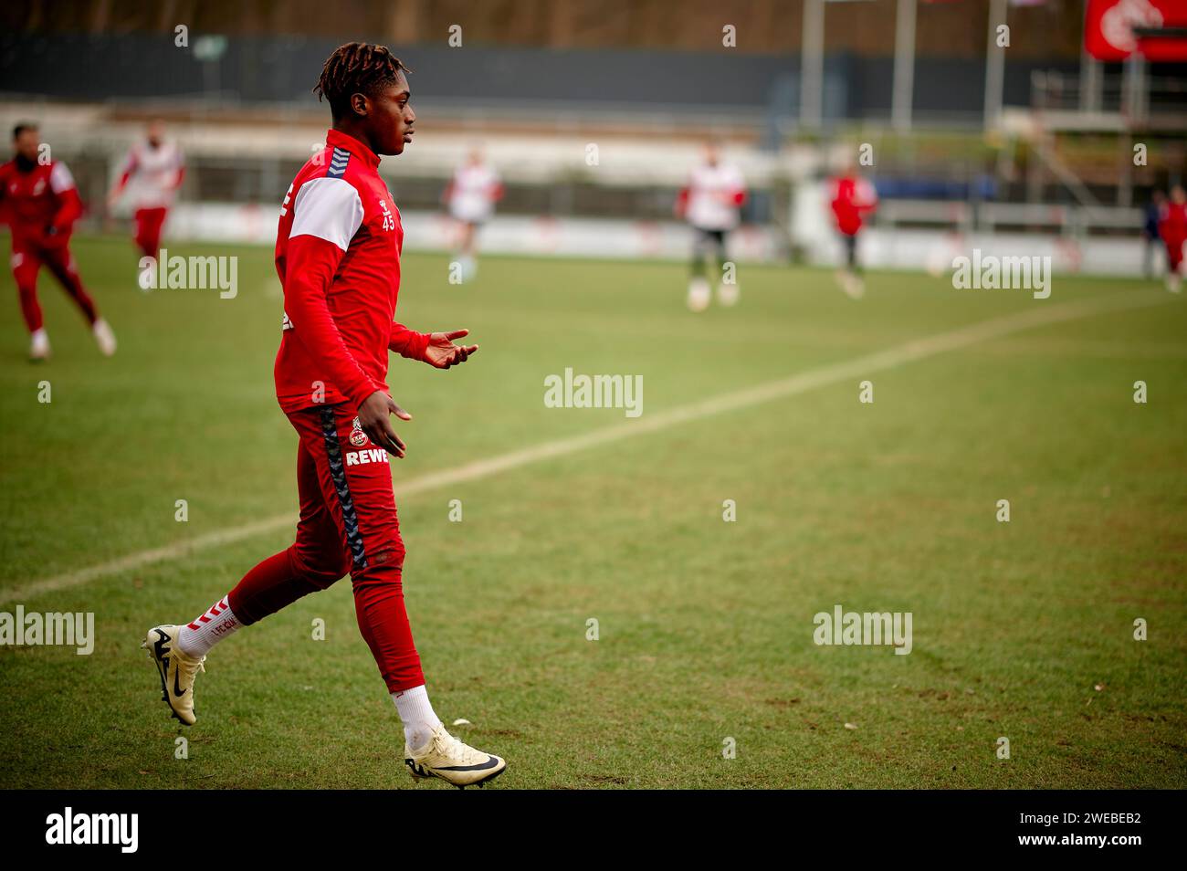 COLOGNE, GERMANY - 24 JANUARY, 2024: Justin Diehl, Practice 1. FC Koeln ...