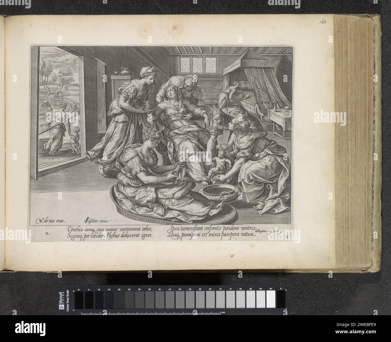 Birth of the son of the woman from Sunem, 1643 print In the foreground ...