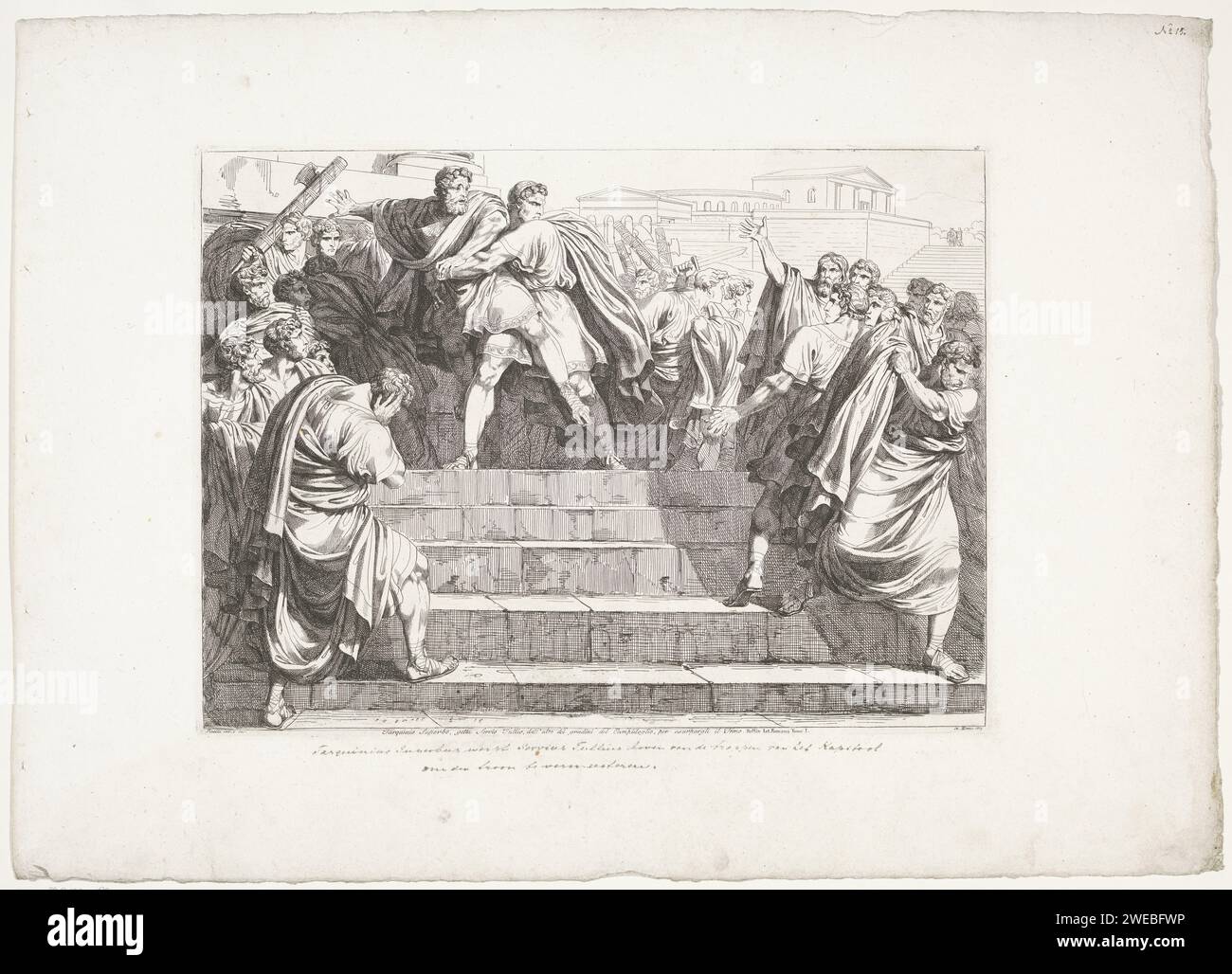 Tarquinius throws Tullius from the stairs of the Capitol, Bartolomeo ...