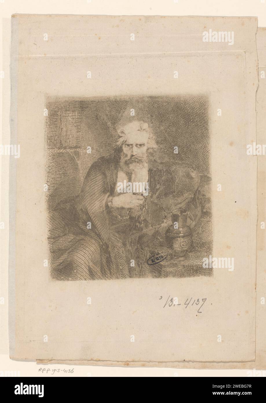 Man with chains around his hands, Gustave Wappers (Possibly), 1800 ...