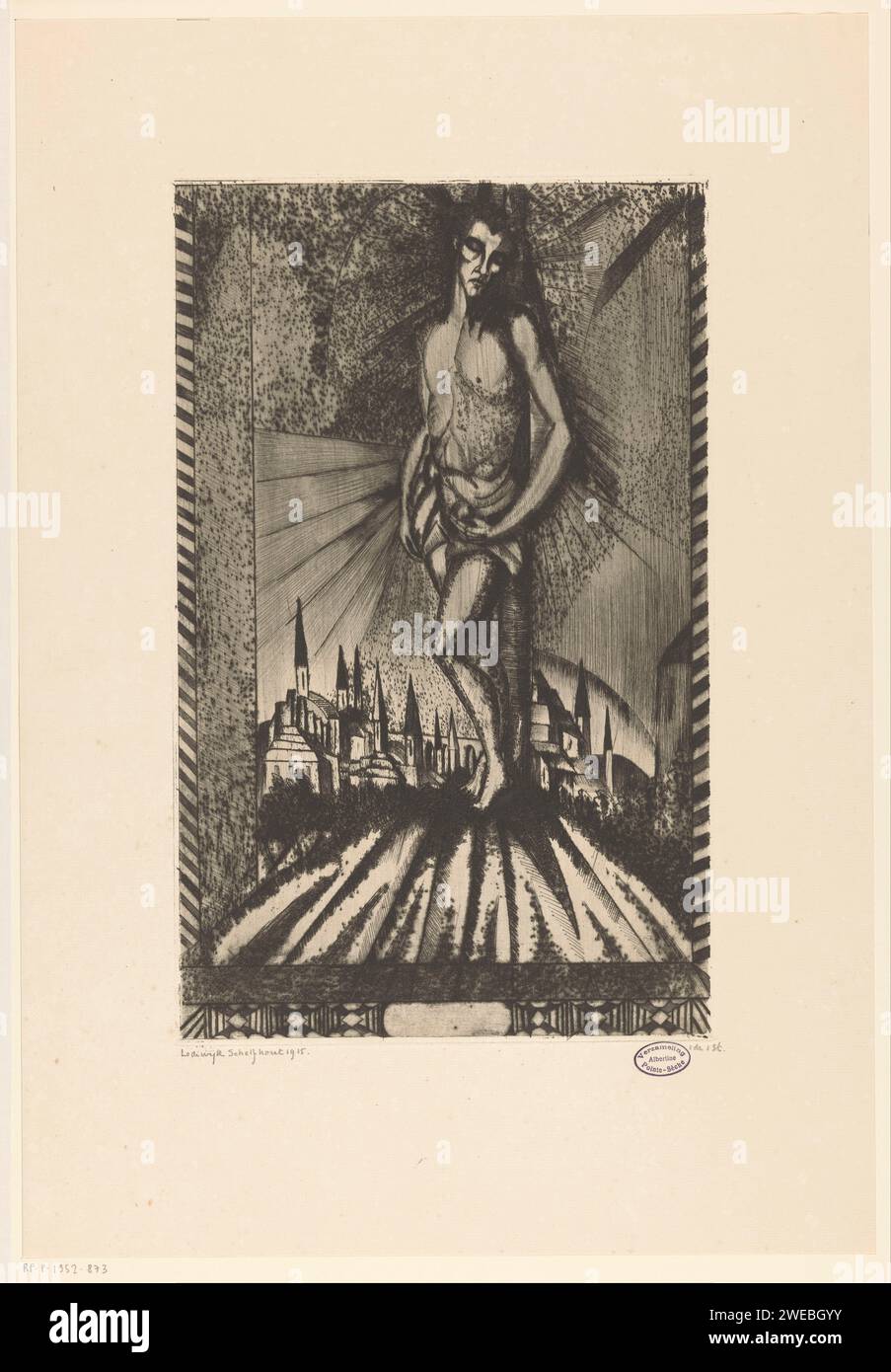 Saint Sebastiaan, Lodewijk Schelfhout, 1915 print The Holy Sebastiaan ...