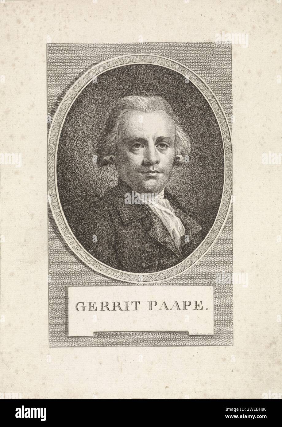 Portrait of Gerrit Paape, Mathias de Sallieth, 1788 print Portrait of ...