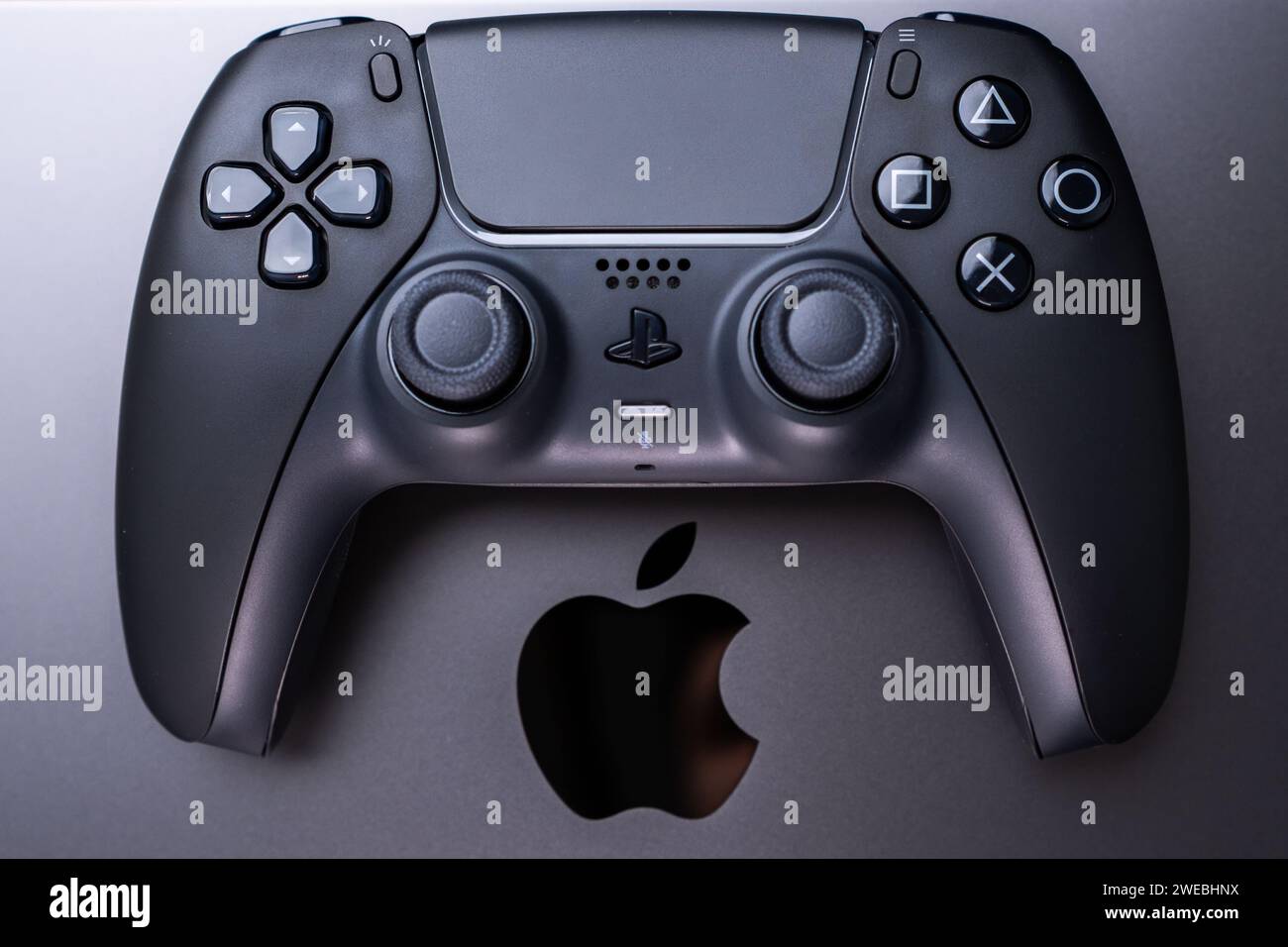 BERLIN , GERMANY - JANUARY 14 2024: A detailed view of a video game ...