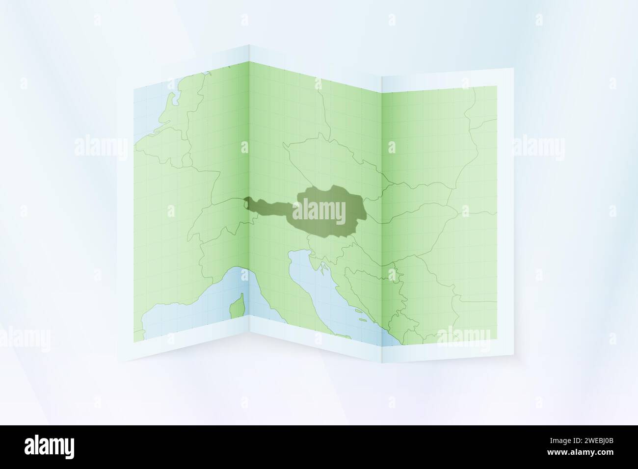 Austria map, folded paper with Austria map. Vector illustration Stock ...