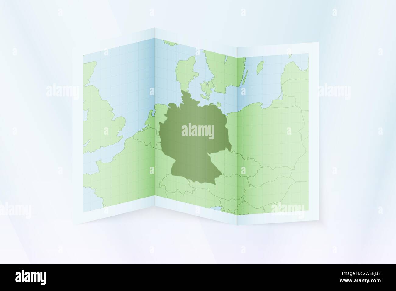 Germany map, folded paper with Germany map. Vector illustration Stock ...