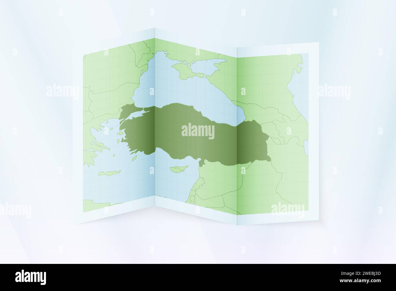 Turkey map, folded paper with Turkey map. Vector illustration Stock ...