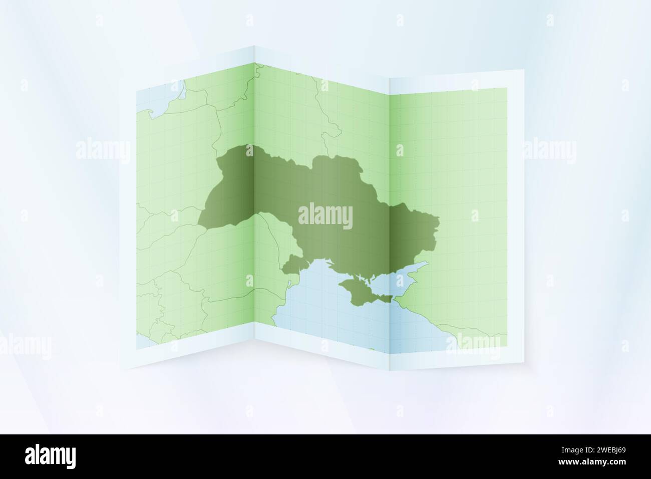 Ukraine map, folded paper with Ukraine map. Vector illustration Stock ...