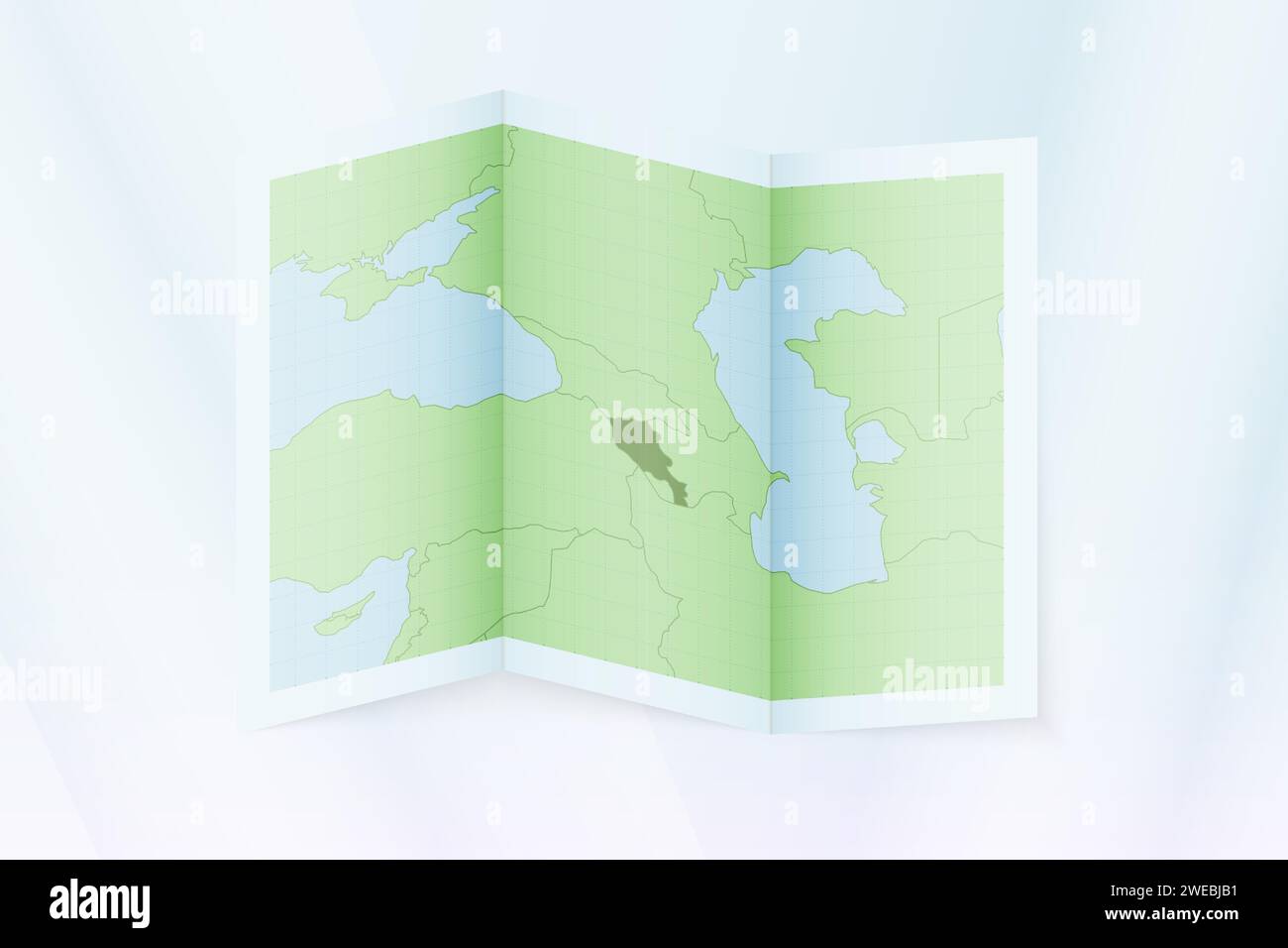 Armenia map, folded paper with Armenia map. Vector illustration Stock ...