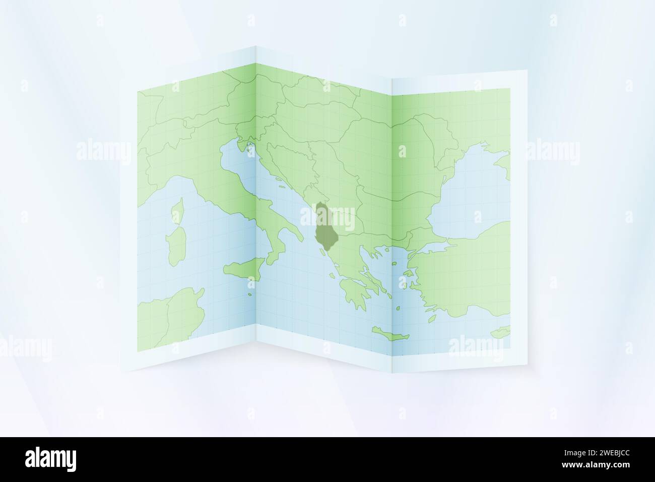 Albania map, folded paper with Albania map. Vector illustration Stock Vector Image & Art - Alamy