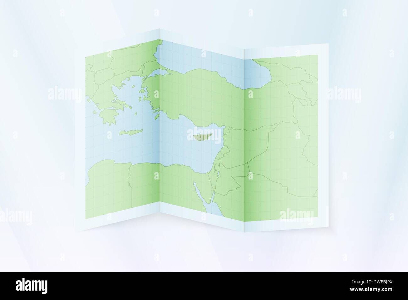 Cyprus map, folded paper with Cyprus map. Vector illustration Stock ...