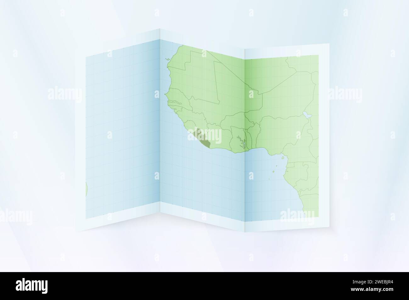 Liberia map, folded paper with Liberia map. Vector illustration Stock ...