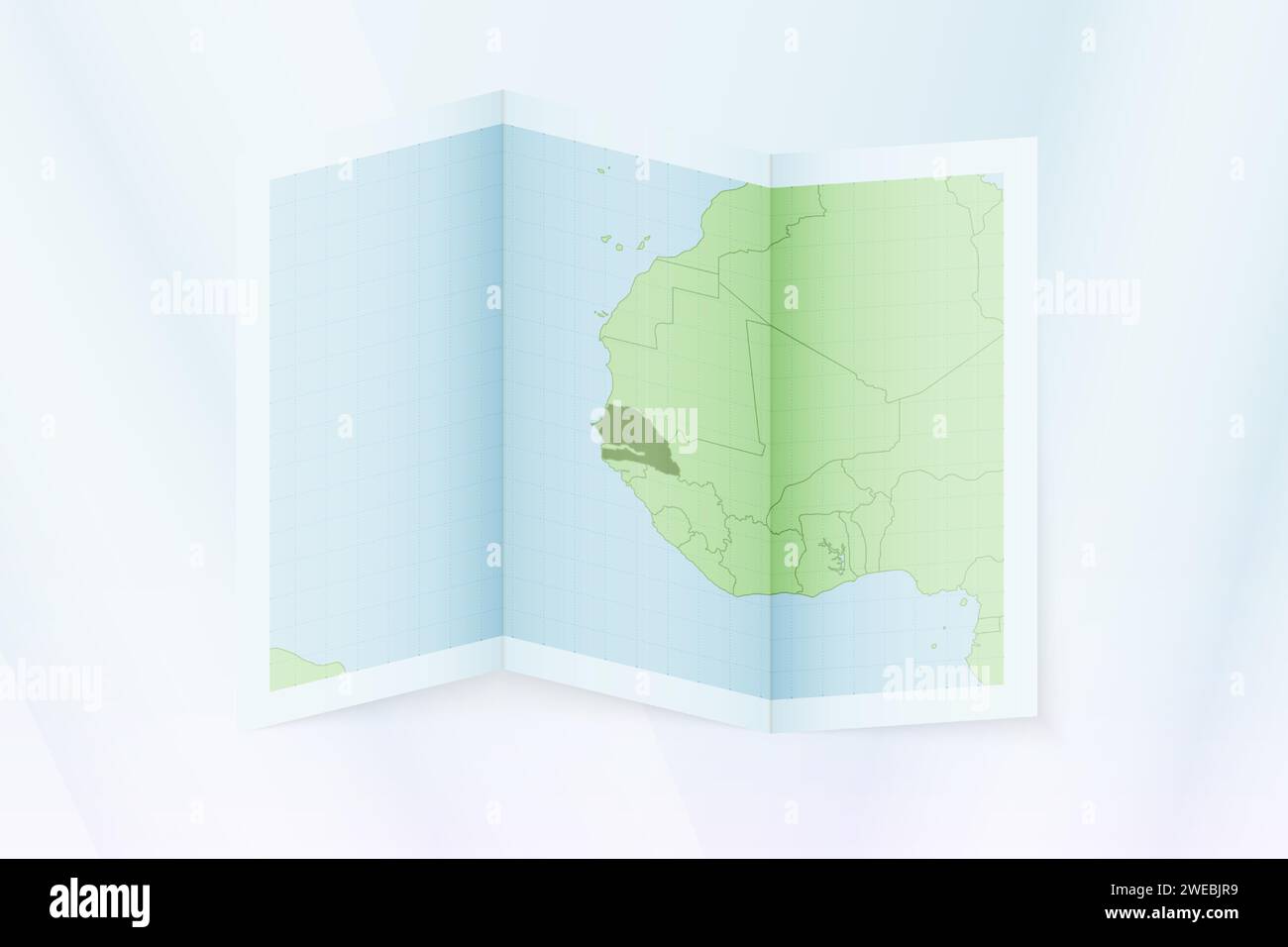 Senegal map, folded paper with Senegal map. Vector illustration Stock Vector Image & Art - Alamy