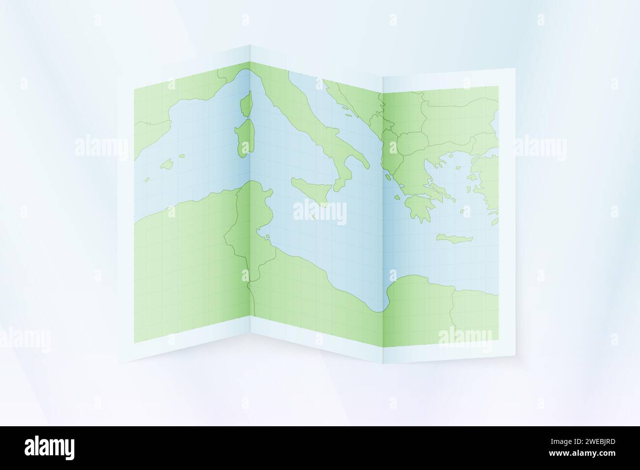 Malta map, folded paper with Malta map. Vector illustration Stock ...