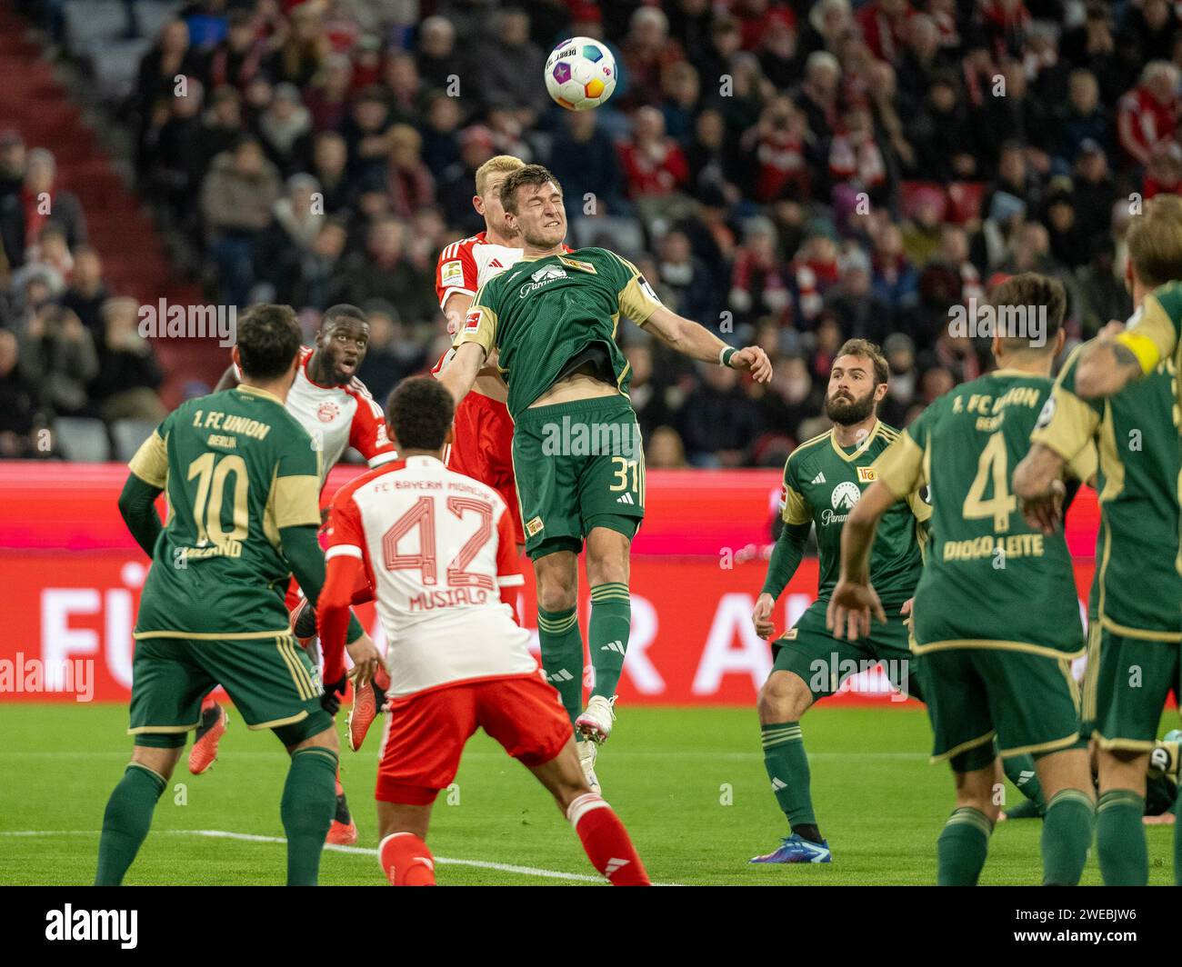 Muenchen, Deutschland. 24th Jan, 2024. Matthijs de Ligt (FC Bayern ...