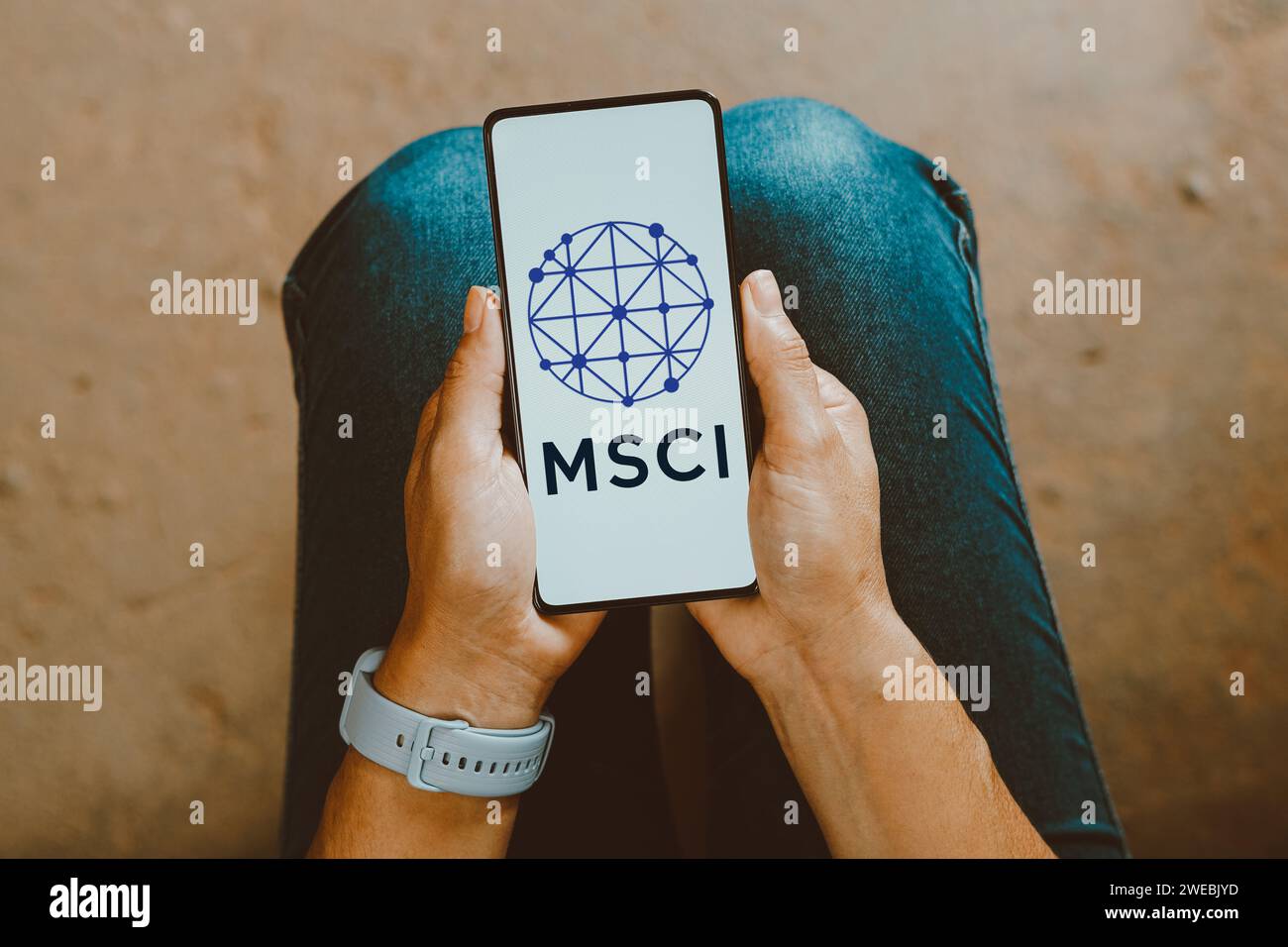 In this photo illustration, the MSCI Inc. logo is displayed on a ...