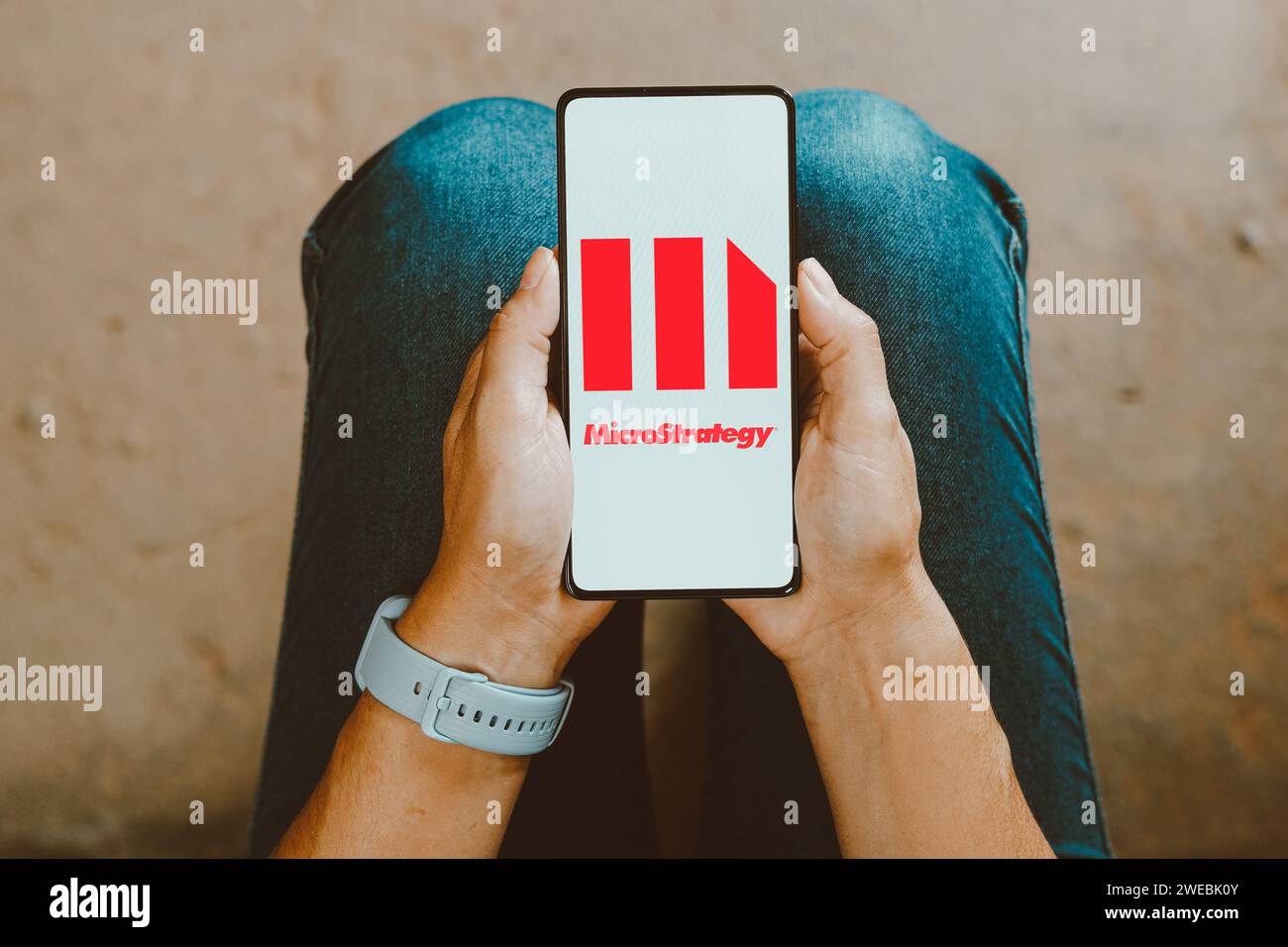 In this photo illustration, the MicroStrategy Incorporated logo is ...