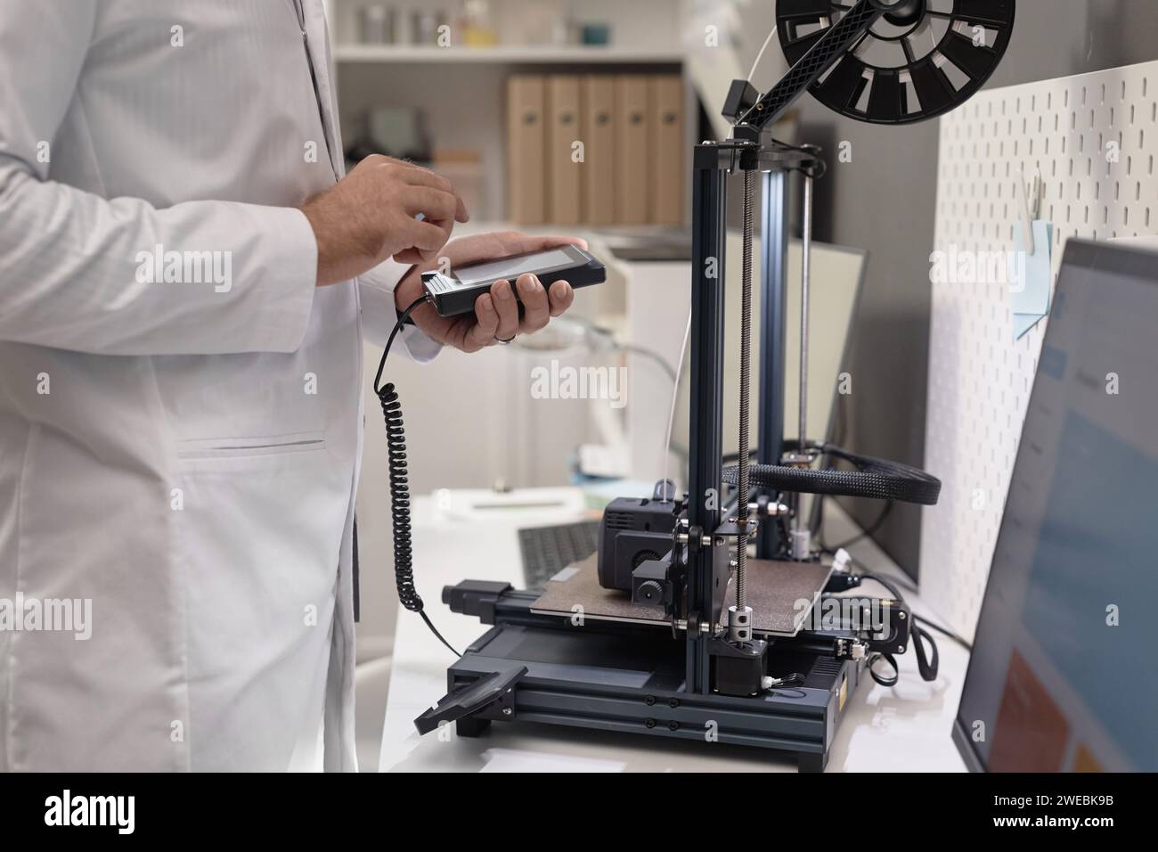 3D Printer Engineer Adjusting Settings Stock Photo - Alamy