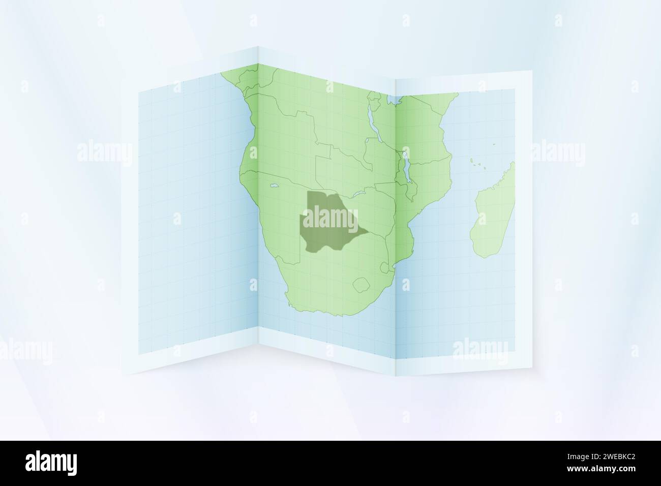 Botswana map, folded paper with Botswana map. Vector illustration Stock Vector Image & Art - Alamy