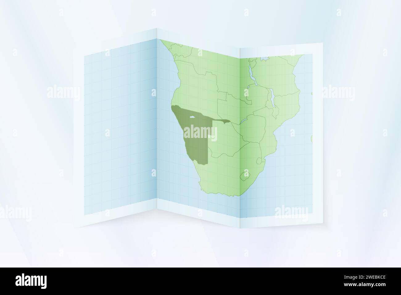 Namibia map, folded paper with Namibia map. Vector illustration Stock ...