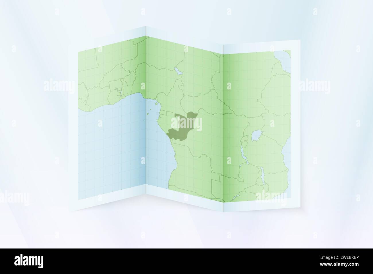 Congo map, folded paper with Congo map. Vector illustration Stock ...