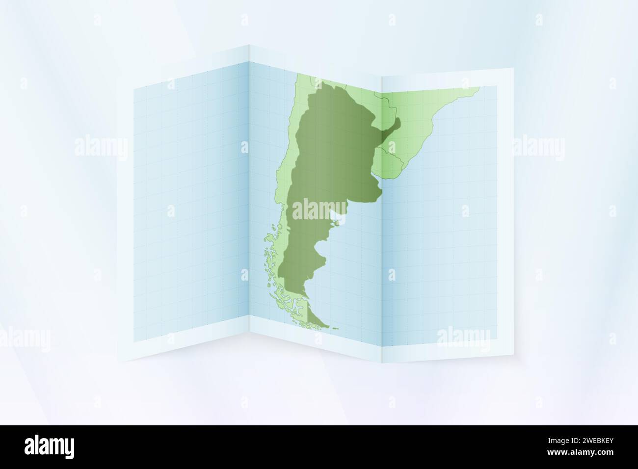 Argentina map, folded paper with Argentina map. Vector illustration ...