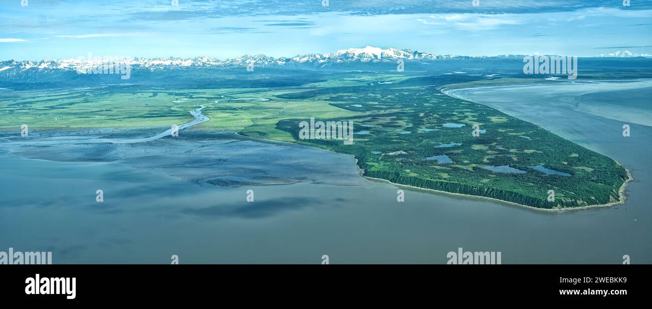A bird's eye view of the peninsula between Trading Bay and Redoubt Bay ...
