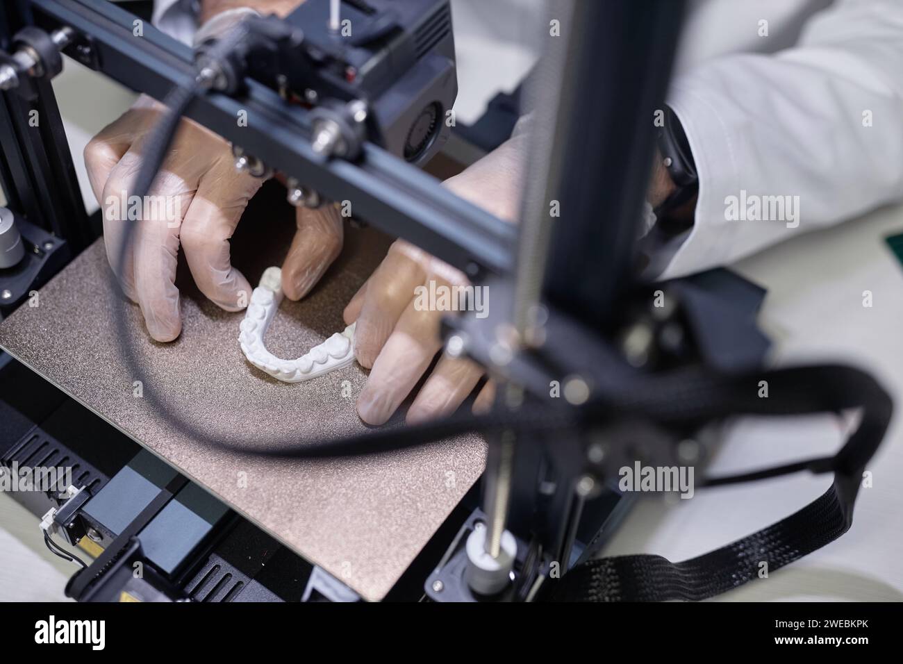 3D Printer Engineer Taking Created Dental Sample Stock Photo - Alamy