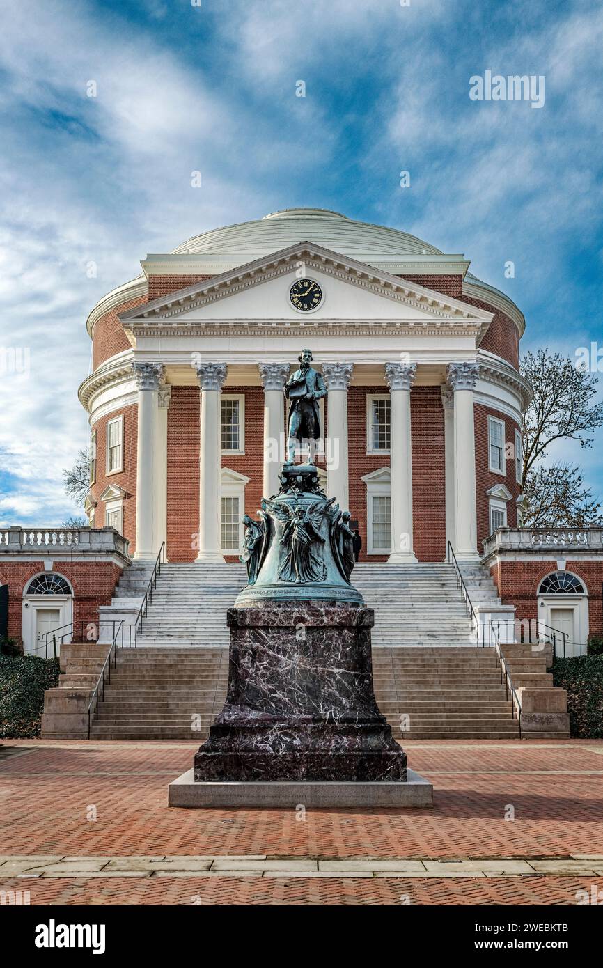 Memorial to founder Thomas Jefferson on the University of Virginia ...