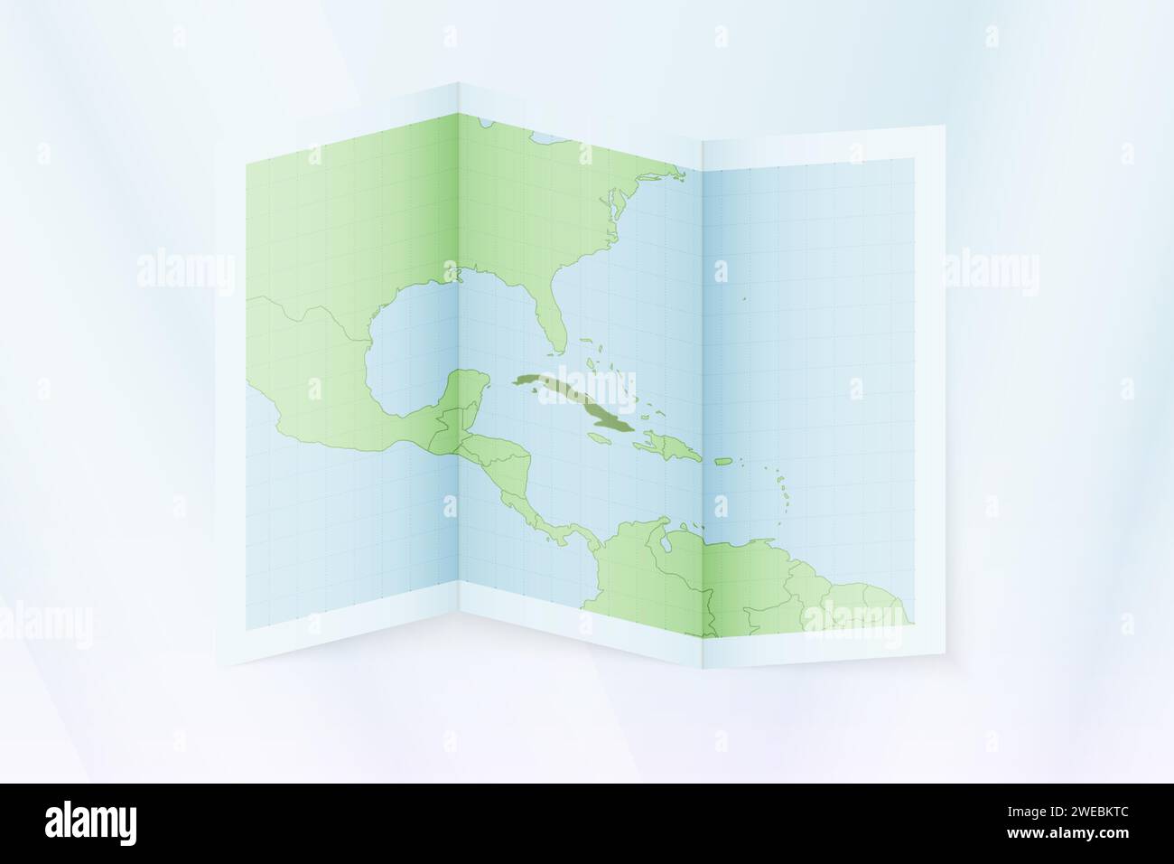 Cuba map, folded paper with Cuba map. Vector illustration Stock Vector ...