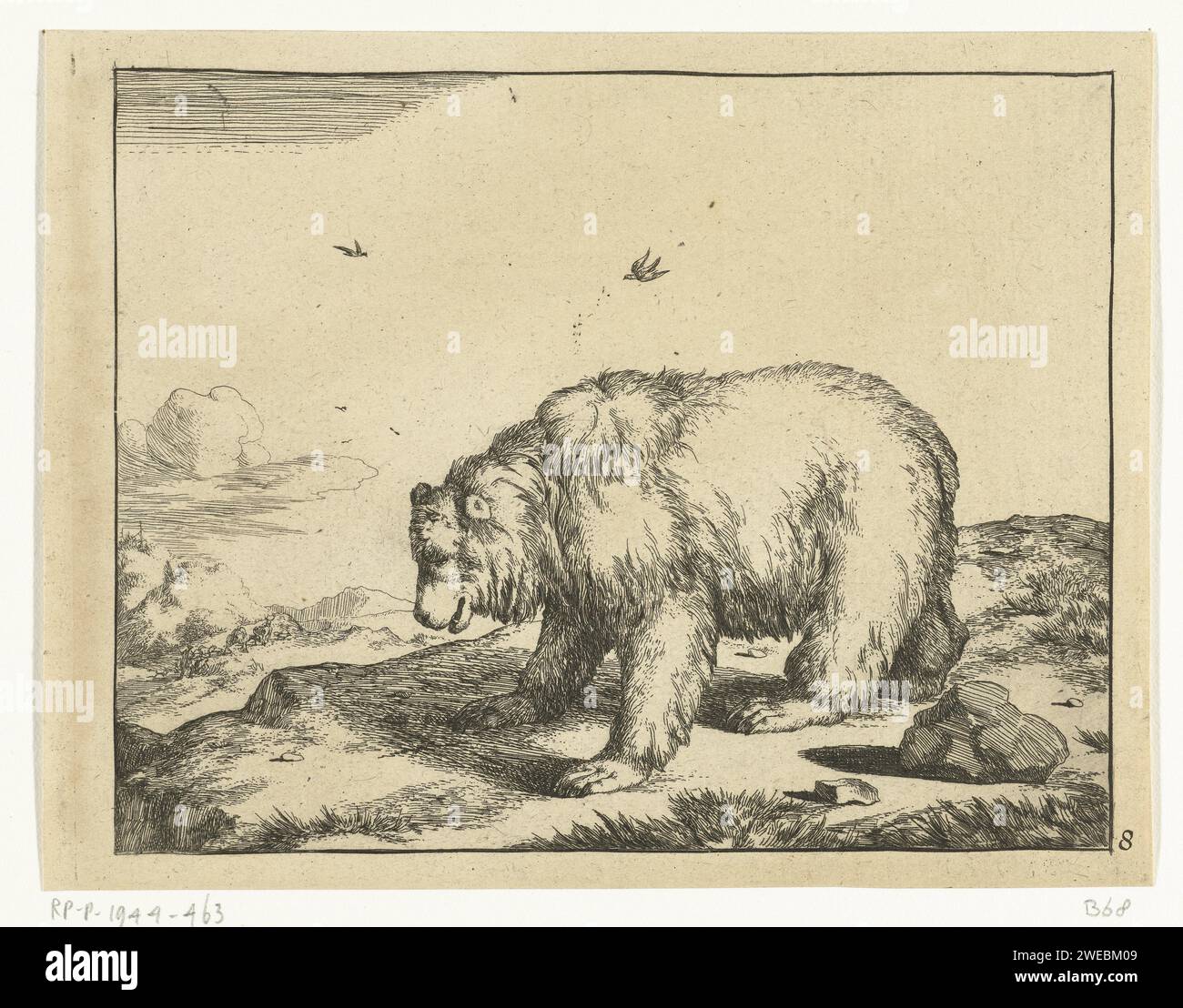 Standing bear, and Profil, Marcus de Bye, After Marcus Gheeraerts (I ...