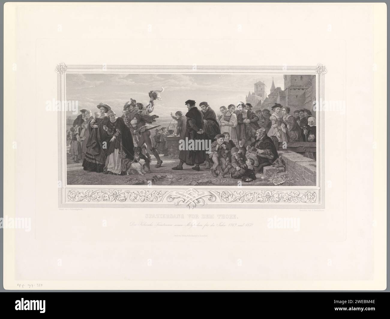 Group of people at a city gate, Nikolaus Barthelmess, After O ...