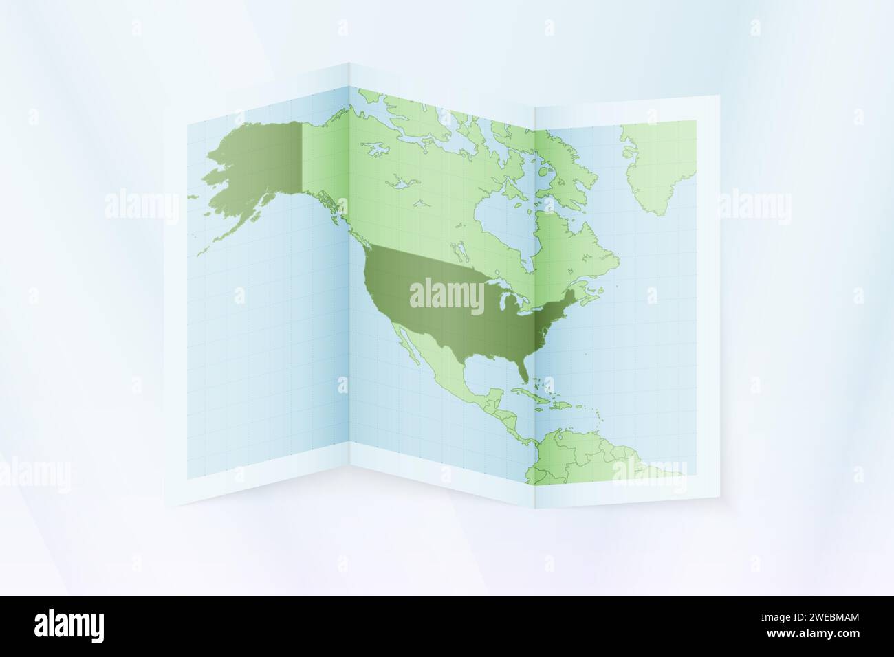 USA map, folded paper with USA map. Vector illustration Stock Vector ...