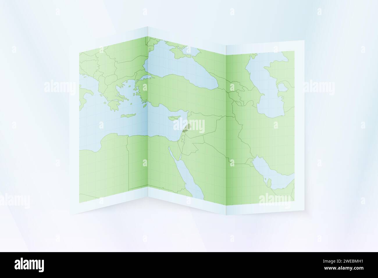 Lebanon map, folded paper with Lebanon map. Vector illustration Stock ...
