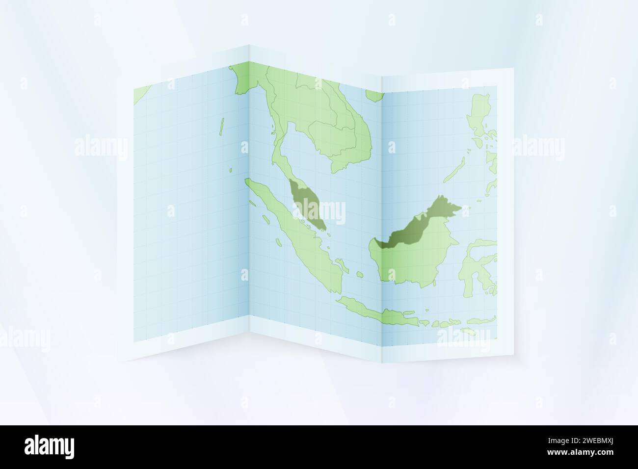 Malaysia map, folded paper with Malaysia map. Vector illustration Stock ...